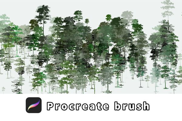 [PROCREATE] Small trees Brush - 픽셀플러스